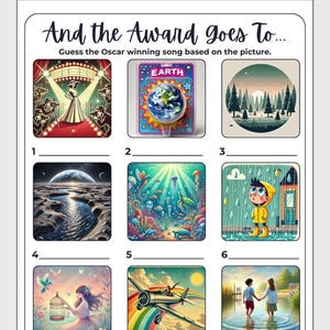 Oscar Movie Night Games: Hollywood Party Printable (instant Download ...