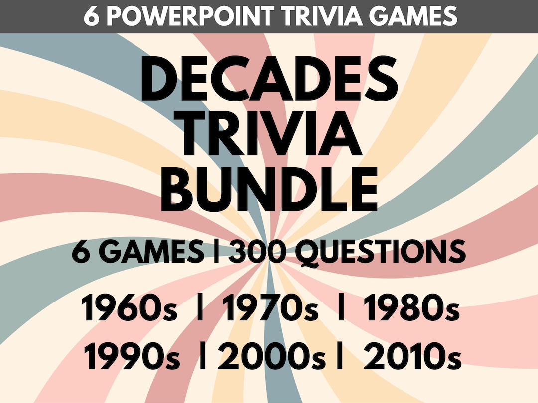 DECADES TRIVIA Bundle Powerpoint Games | 60s, 70s, 80s, 90s, 2000s ...