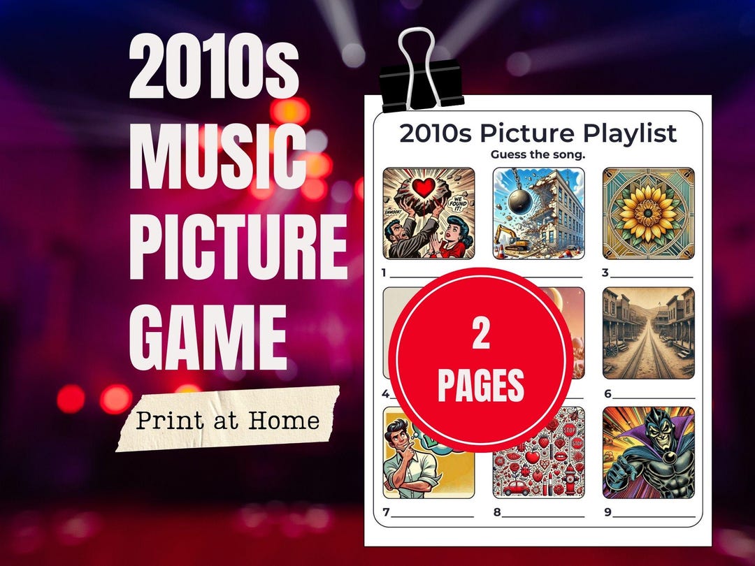 2010s SONG GUESSING PRINTABLE Party Game | Print at Home Name That Tune ...
