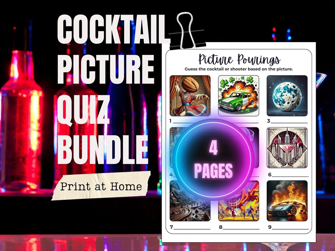 MIXOLOGY PARTY GAME for Drinking Adults | Cocktail Art Work Printable ...