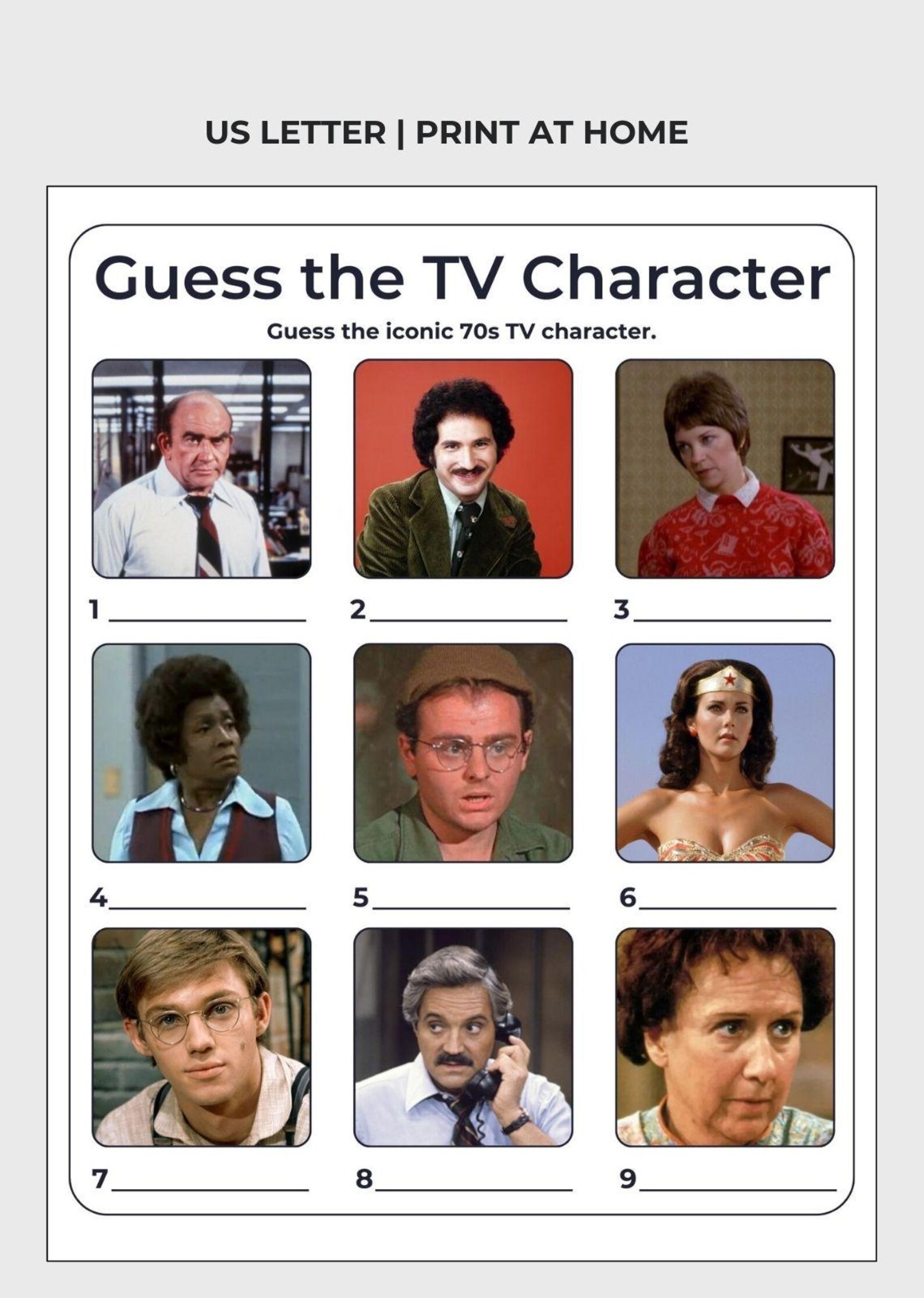 1970s Trivia Game Bundle: 70s Pop Culture Party Paper Games (printable ...