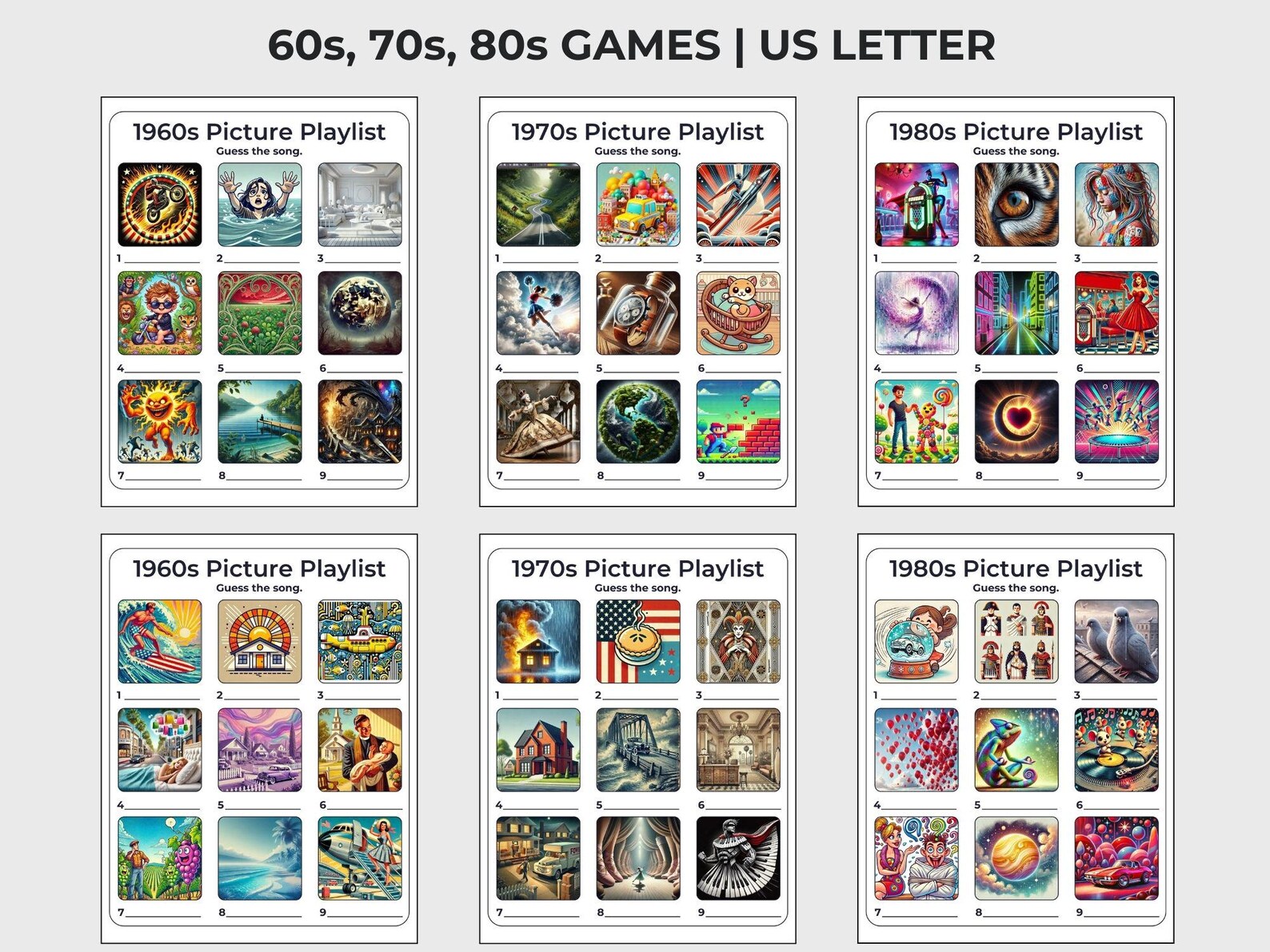 Decades Music Trivia Game: Adult Birthday Party Bundle (printable PDF ...