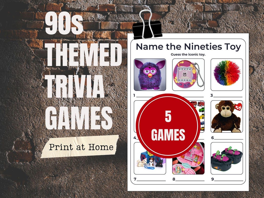 1990s Trivia Game Bundle: 90s Music, TV, History (printable PDF) - Etsy