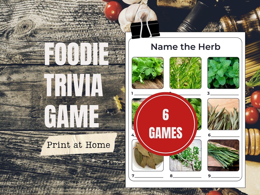 Foodie Trivia Game: Cooking Class Quiz (instant Download Print) - Etsy