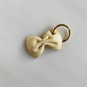 Pasta Leather Keychain in Butter, Leather Pasta Key Ring, Farfalle ...