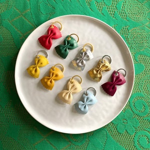 Pasta Leather Keychain in Butter, Leather Pasta Key Ring, Farfalle ...