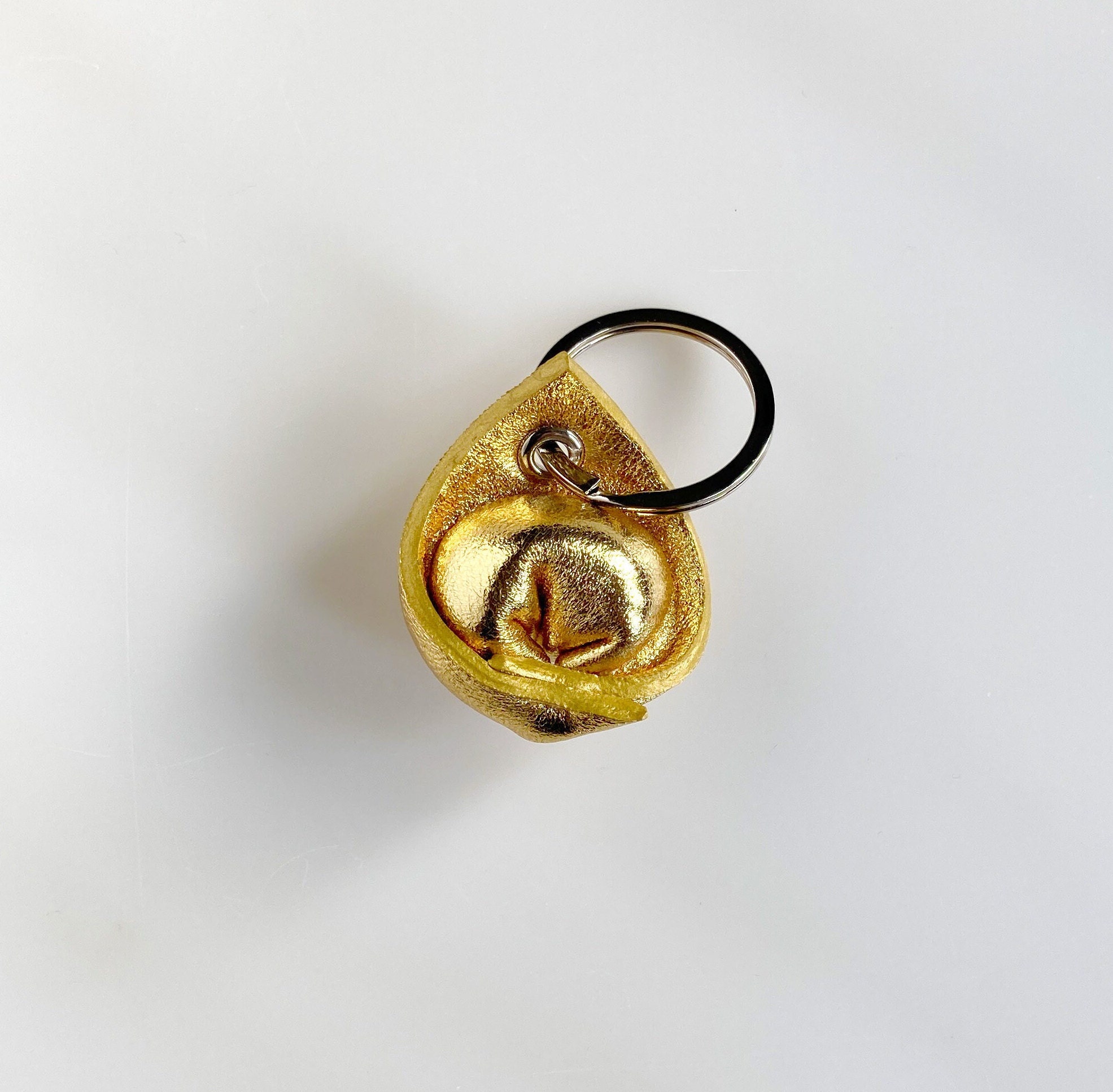 Pasta Keychain Tortellini in Gold, Leather Pasta Key Ring, Food ...