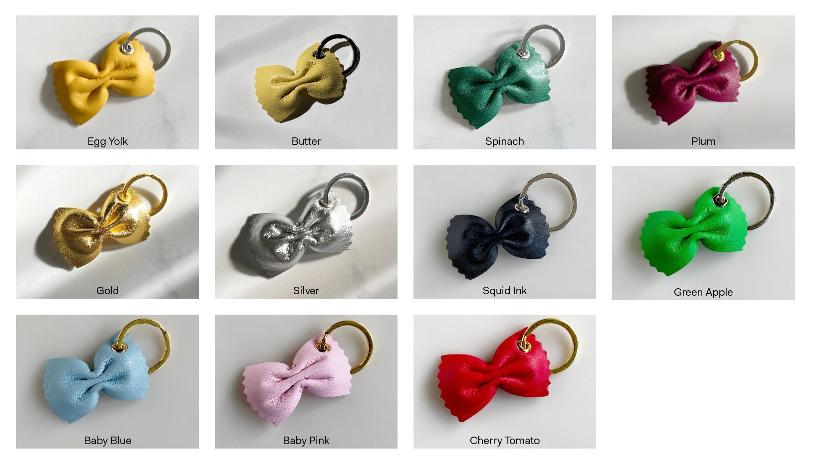 Pasta Keychain, Leather Pasta Key Ring, Farfalle Bowtie Accessory, Food ...