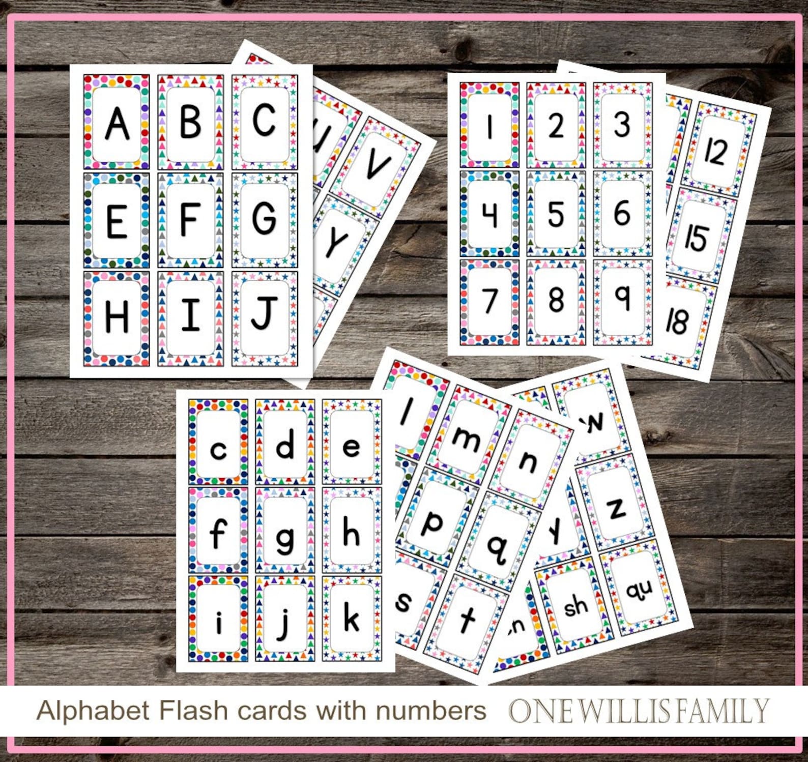 Printable Alphabet Cards: Upper and Lower Case With Number Cards 1-18 ...