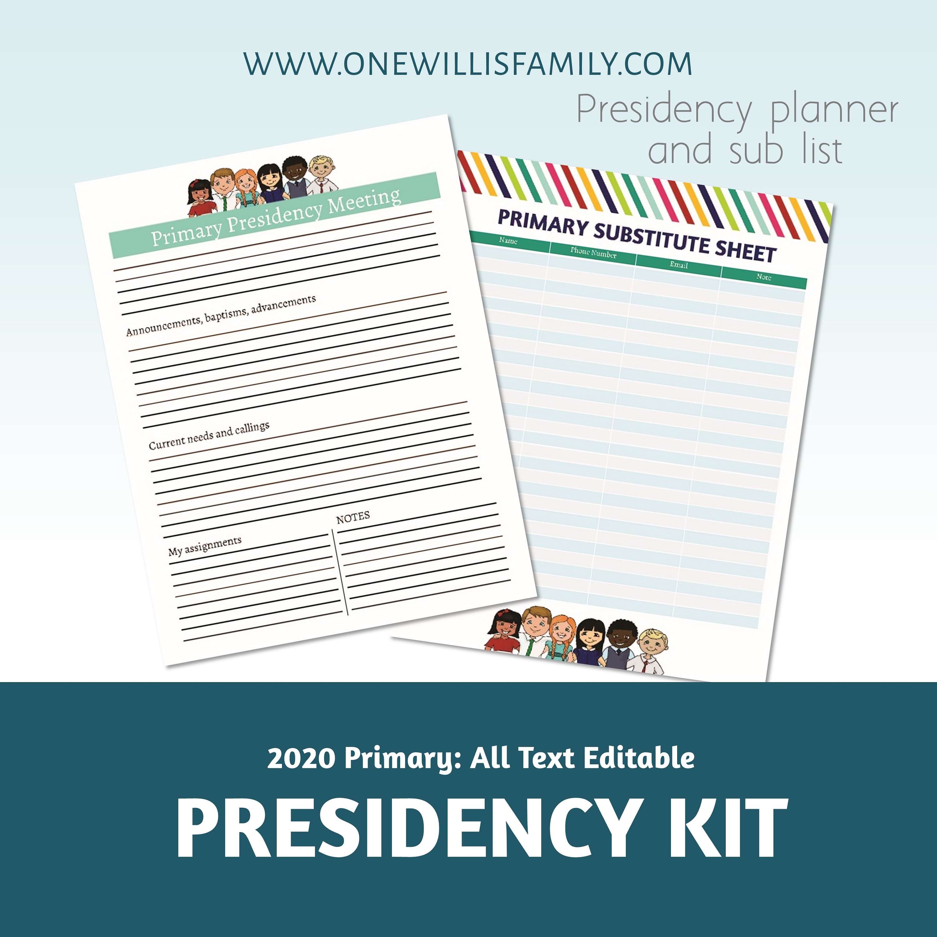 2020 Primary Presidency Binder Kit: Come Follow Me Book of - Etsy