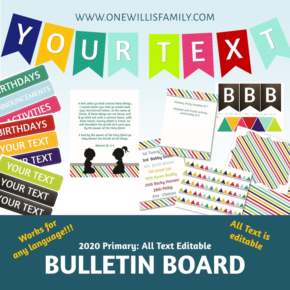 2020 Primary Bulletin Board Printables: Come Follow Me Book - Etsy