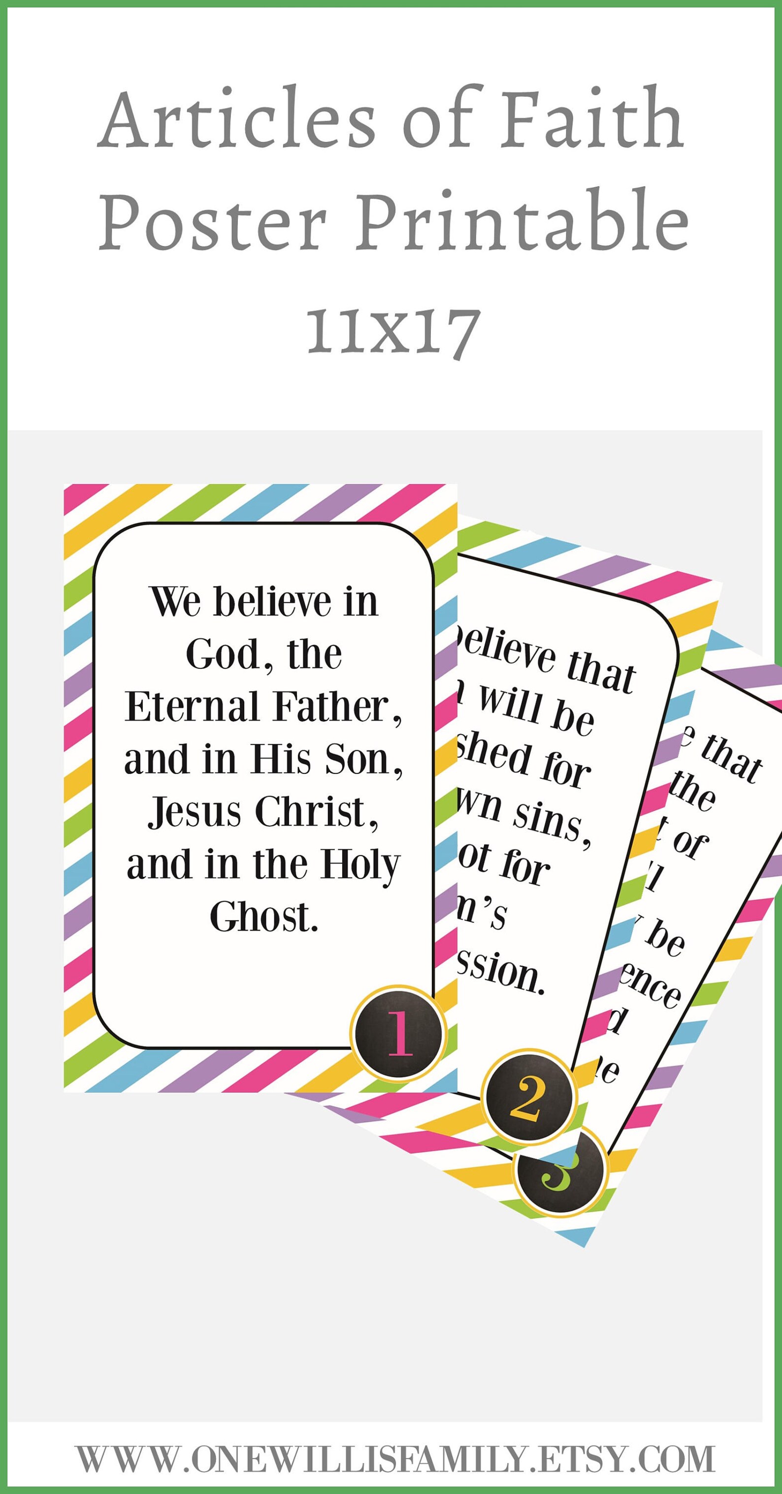 Article of Faith Posters: 11x17 and 8.5x11 - Etsy