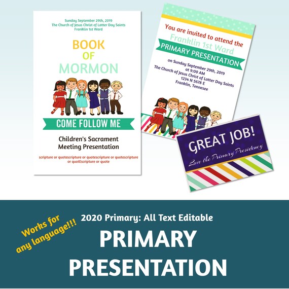 2020 Primary Presentation Kit Invitation and Program cover: Come Follow ...