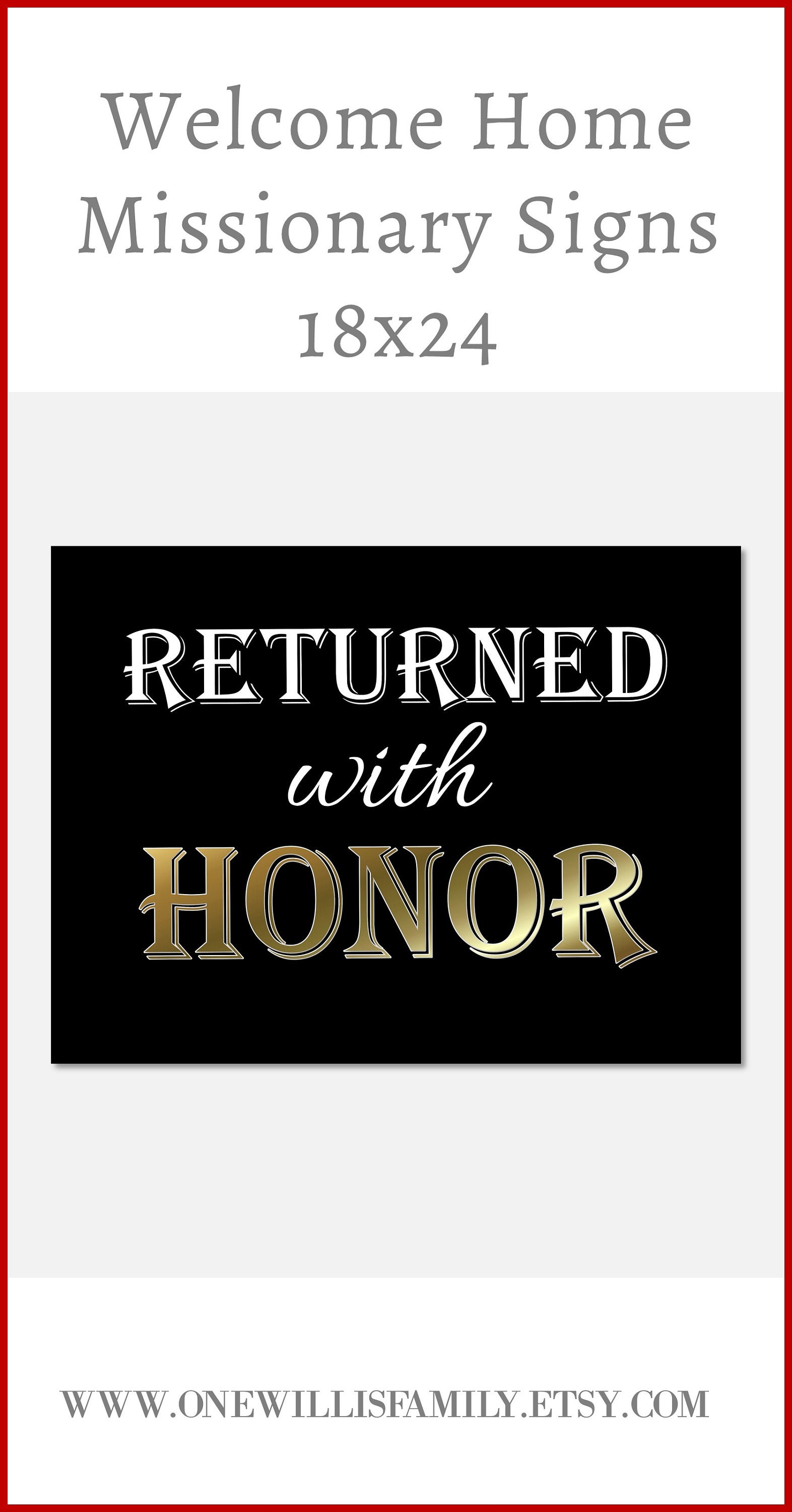 LDS Missionary Welcome Home Signs: 18x24 INSTANT DOWNLOAD, Set of 4 - Etsy