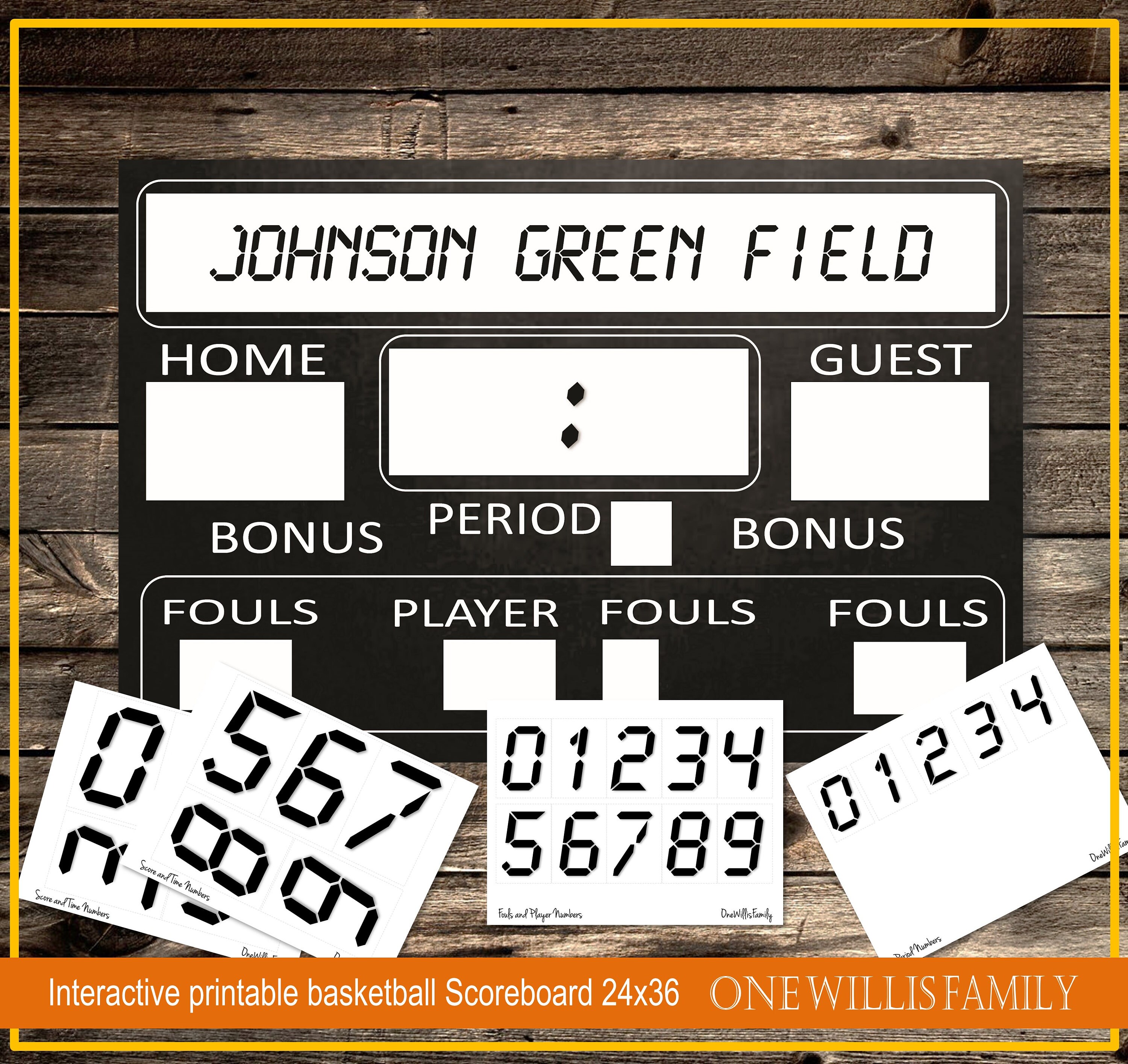 Interactive Printable Scoreboard 24x36, Digital, INSTANT DOWNLOAD - Etsy