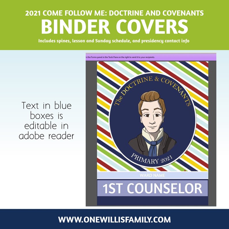 2025 Primary Binder Covers: Lesson Schedule, Sunday Schedule, Doctrine ...