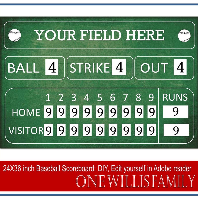 Baseball Scoreboard - Etsy