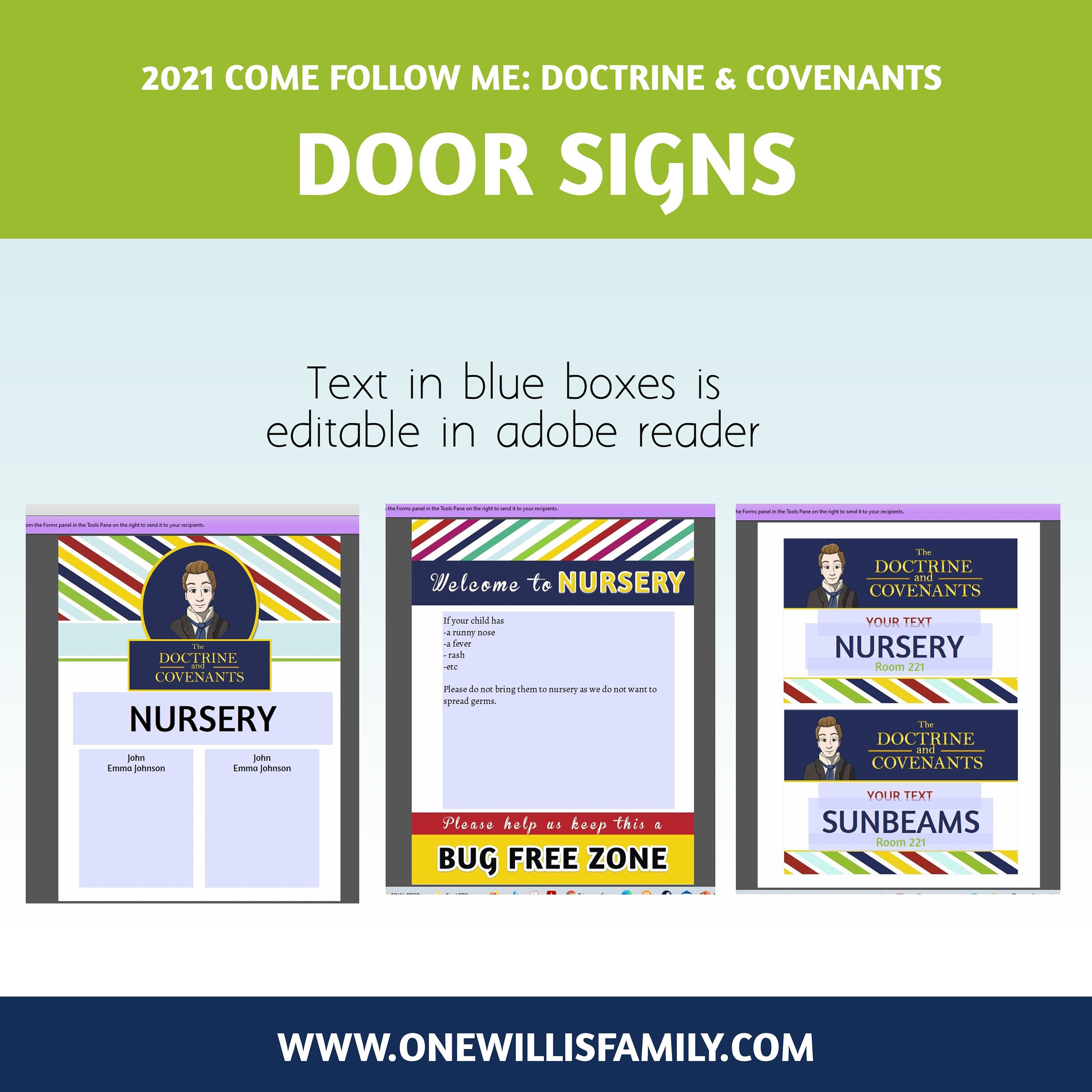 2021 Primary Door Sign Printables: Doctrine and Covenants, Come Follow ...