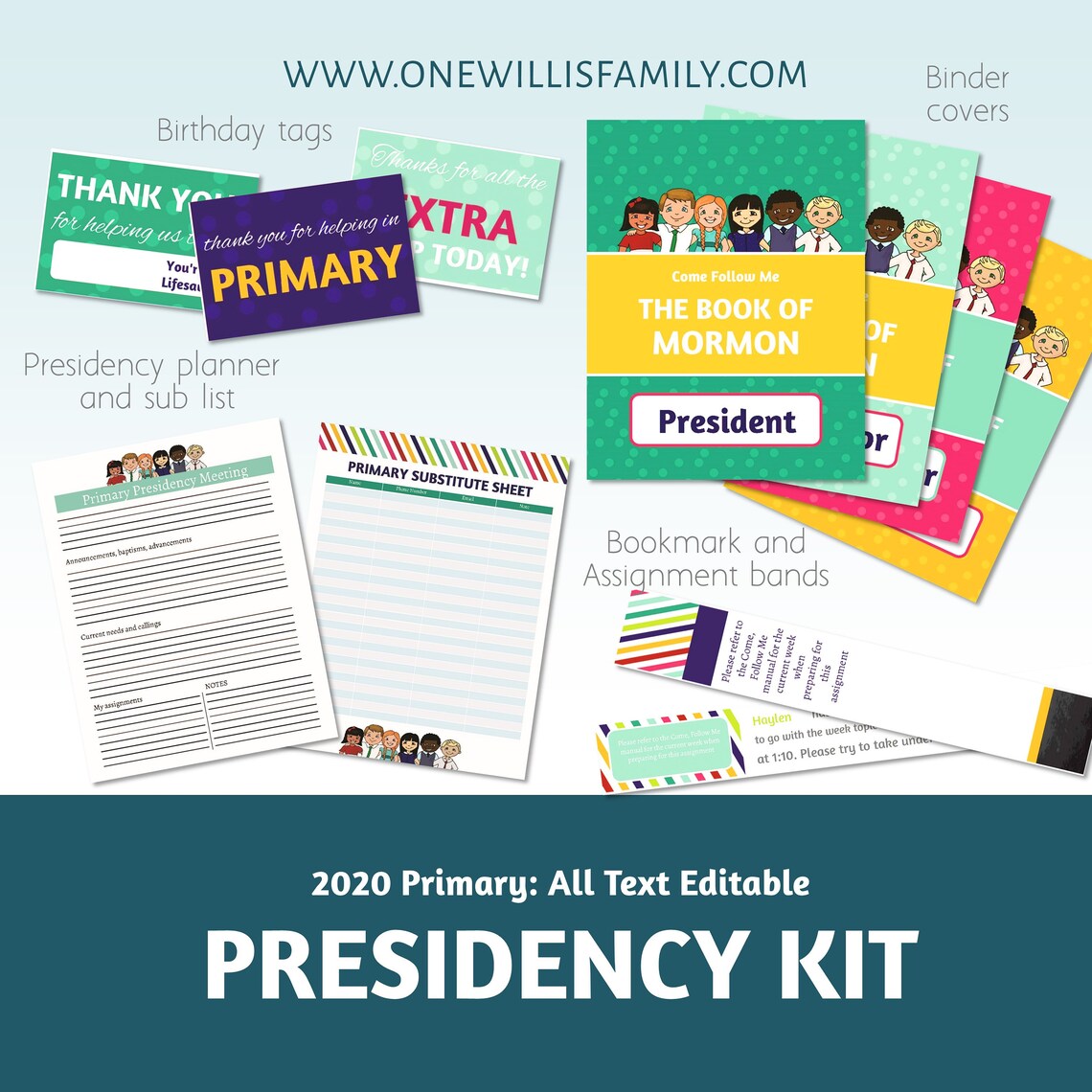 2020 Primary Presidency Binder Kit: Come Follow Me Book of - Etsy