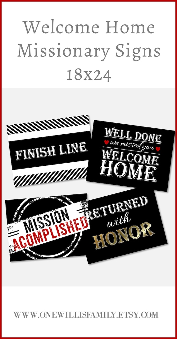 LDS Missionary Welcome Home signs: 18x24 INSTANT DOWNLOAD, set of 4 by ...