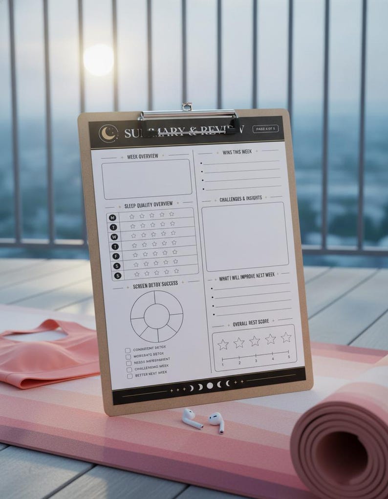 Sleep Quality & Screen Detox Nightly Log, Bedtime Routine Tracker, Rest ...
