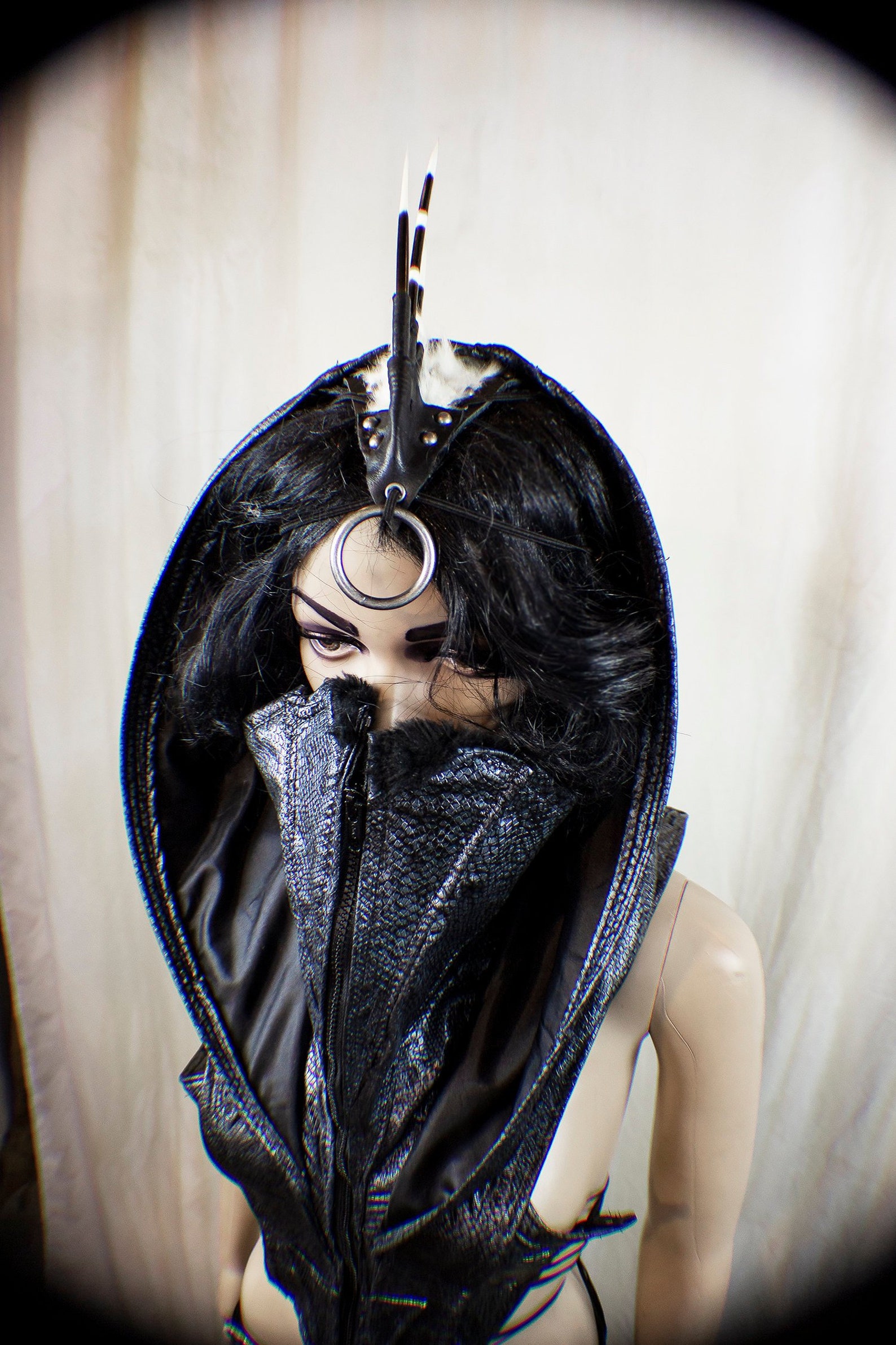 Cobra Hooded Cyber Punk Faux Snake Skin Corset Vest - MADE TO ORDER - Etsy