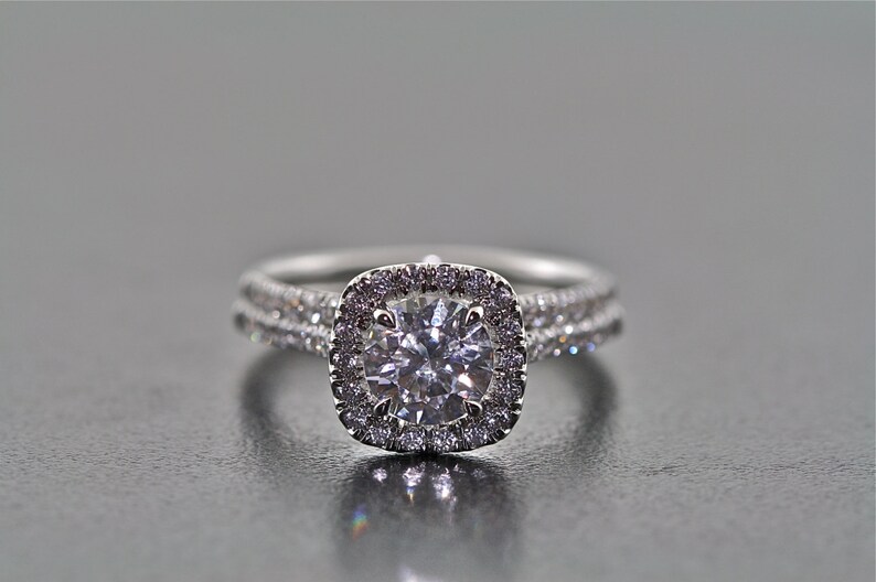 14kt White Gold and Diamond Bridal Set engagement Ring and - Etsy