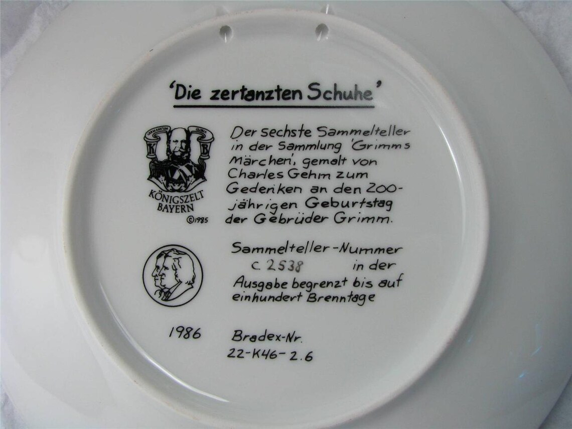 DIE ZERTANZTEN SCHUHE Charles Gehm Porcelain Art Plate # C2538 New! Mib ...