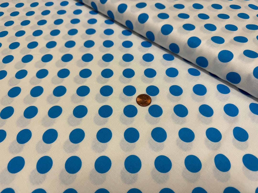 Riley BLAKE NEON Medium Dot" Neon BLUE Fabric Choose a Fat Quarter, 1/2 ...