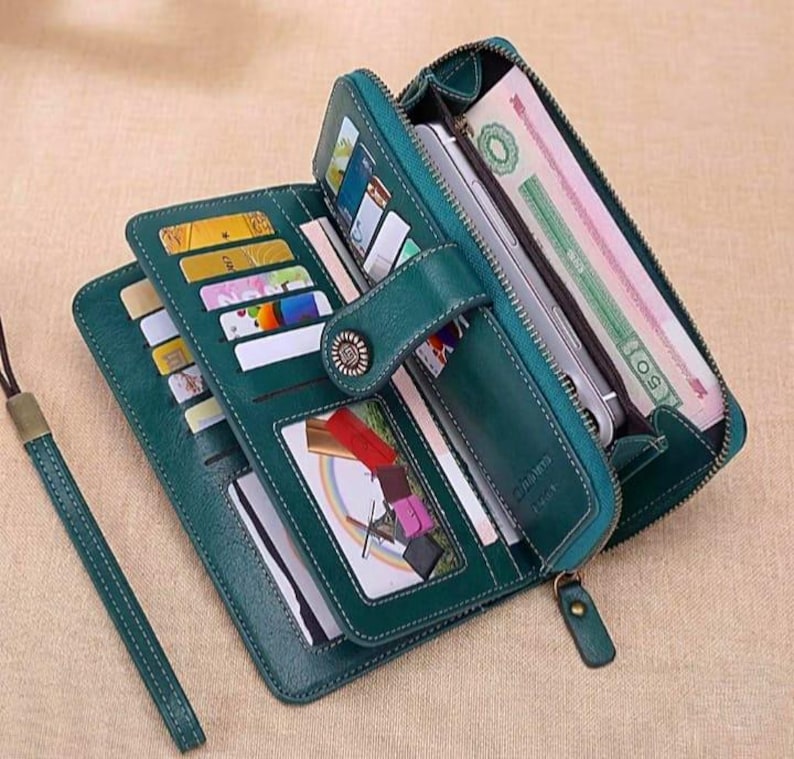 Large Capacity Women's Wallet: Zipper Clutch Card Holder Organizer ...