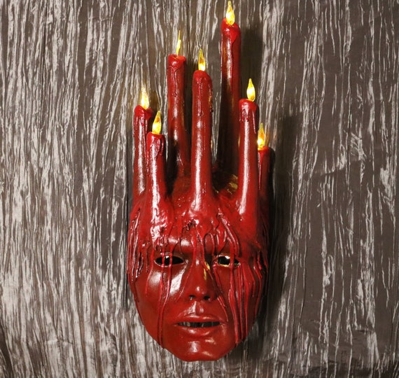 The Scholar: Resin Cast Mask Red Wax Finish | Etsy