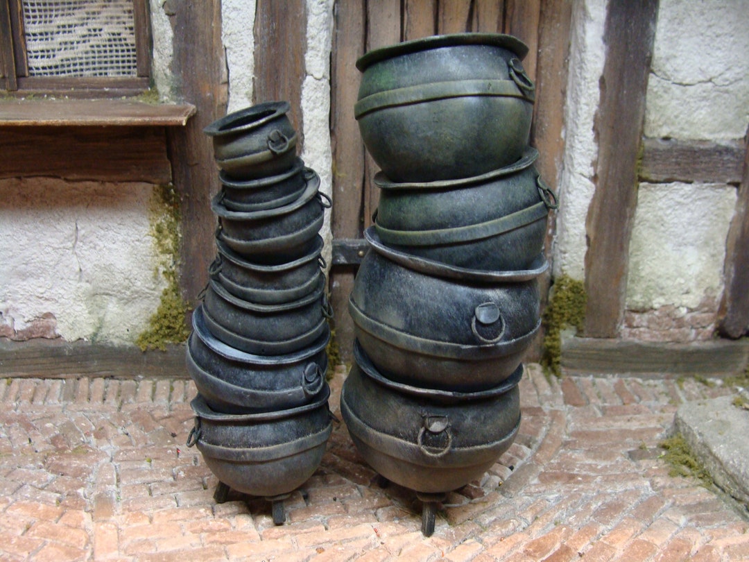 Stackable Cauldrons 1.5 to 4 Cm Dollshouse Miniature 12th Scale - Etsy