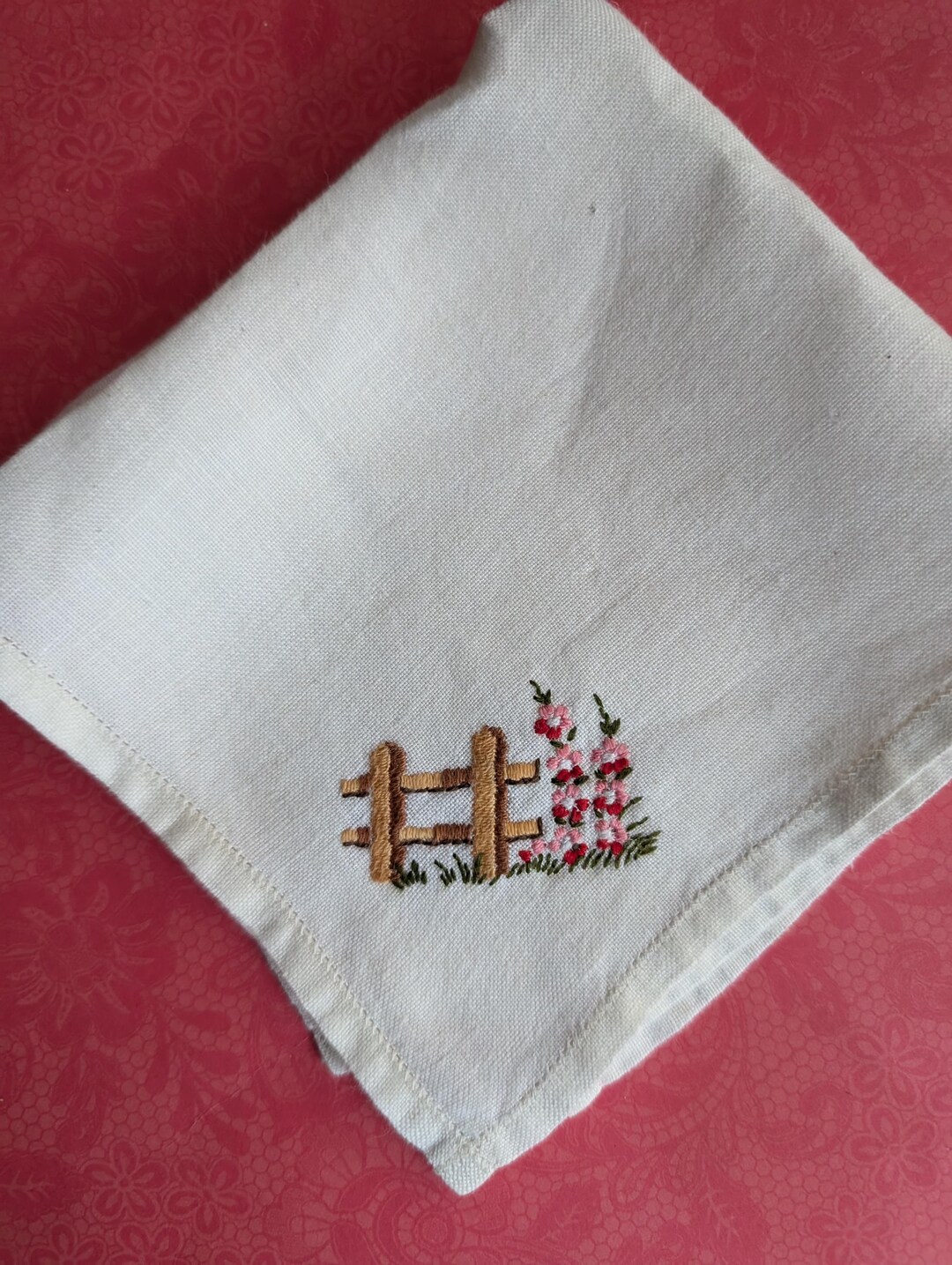 Vintage Sheer White Cotton Embroidered Handkerchief W Flaws - Etsy