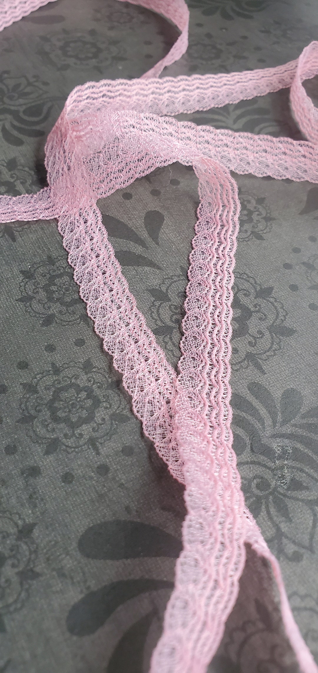 Vintage Dyed Pink Sheer Lace Trim 1 YRD X 1/2 Inches Wide - Etsy