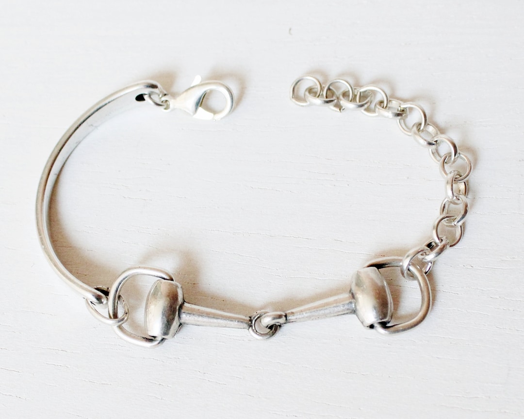 Horse Bit Bracelet, Snaffle Bit Bracelet, Adjustable Chain Bracelet ...