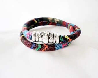Wrap Rope Bracelet Colorful Fabric Bracelet Ethnic Jewelry | Etsy