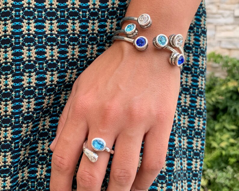 Swarovski Crystal Adjustable Ring for Women Engagement Ring | Etsy