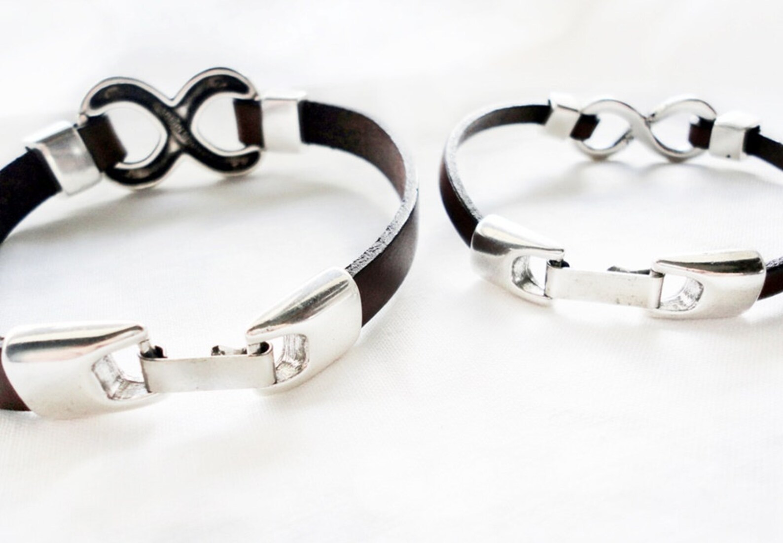 3rd Leather Wedding Anniversary 2x Matching Bracelet Set - Etsy