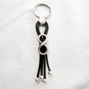 Infinity Leather Key Fob Leather Key Holder Leather Tassels - Etsy