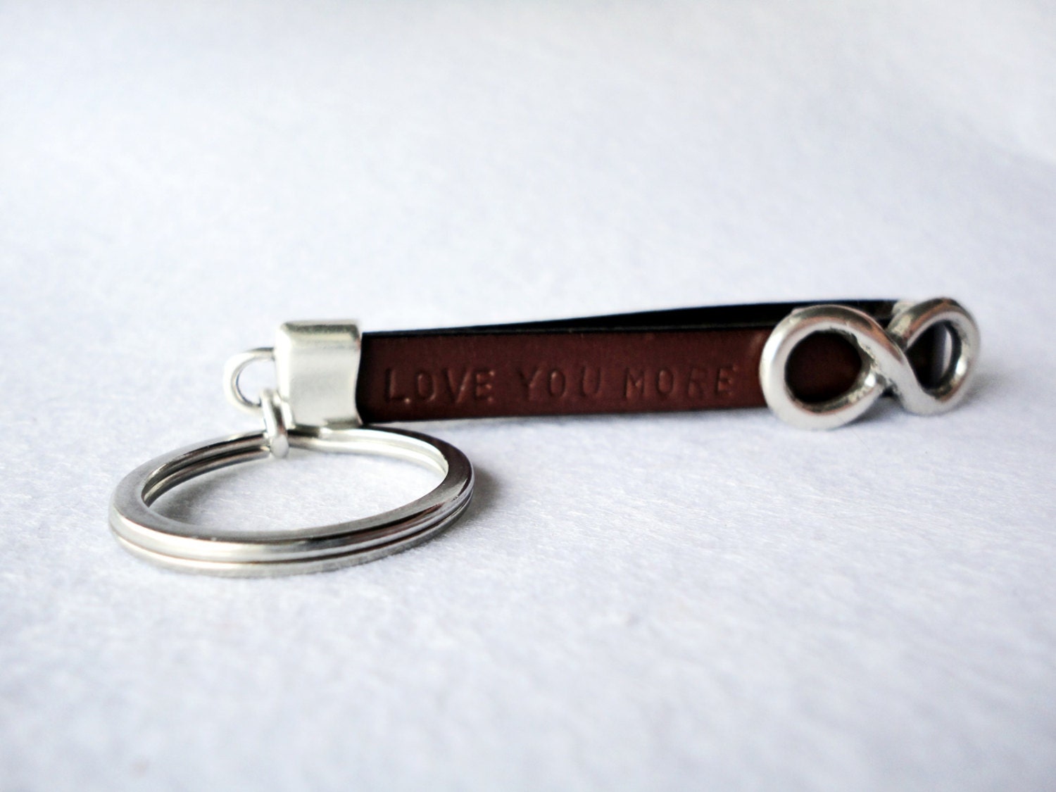 Infinity Keychain Personalized Leather Engraved Key Chain Key | Etsy