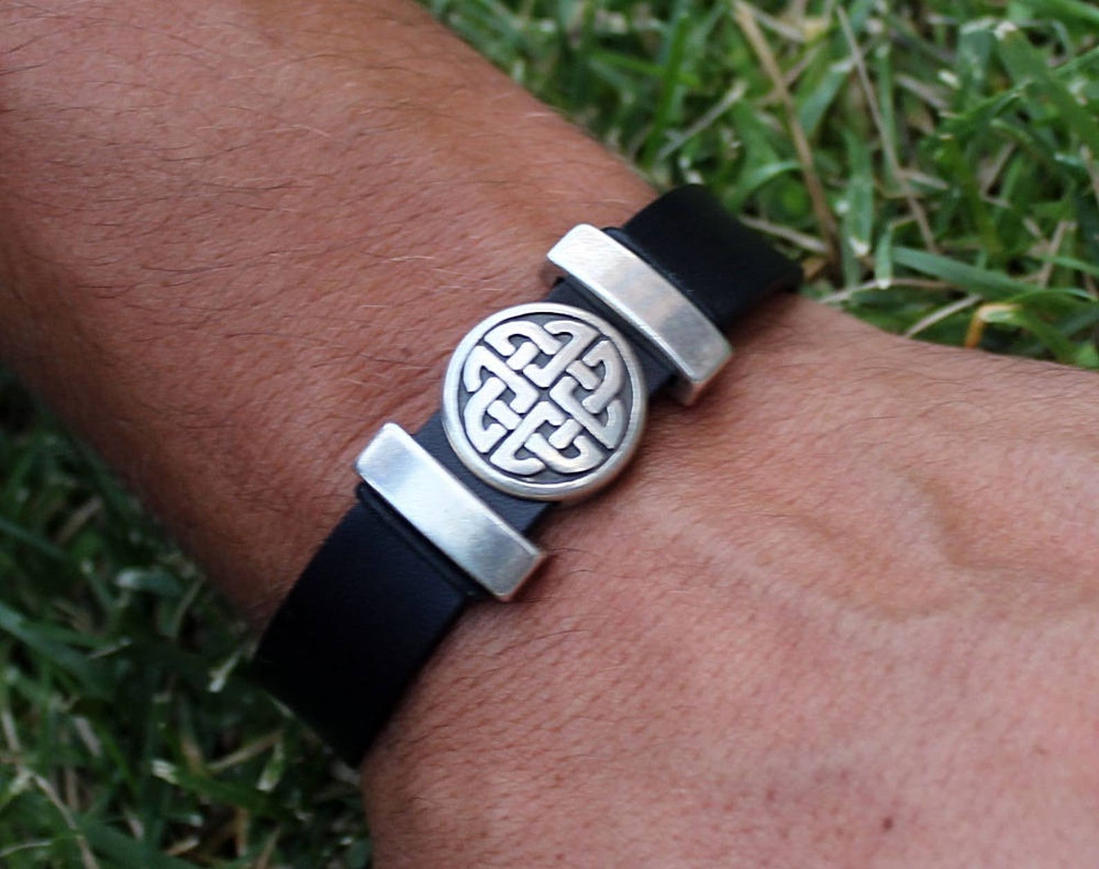 Celtic Men Leather Bracelet Celtic Jewelry for Men Bracelet - Etsy