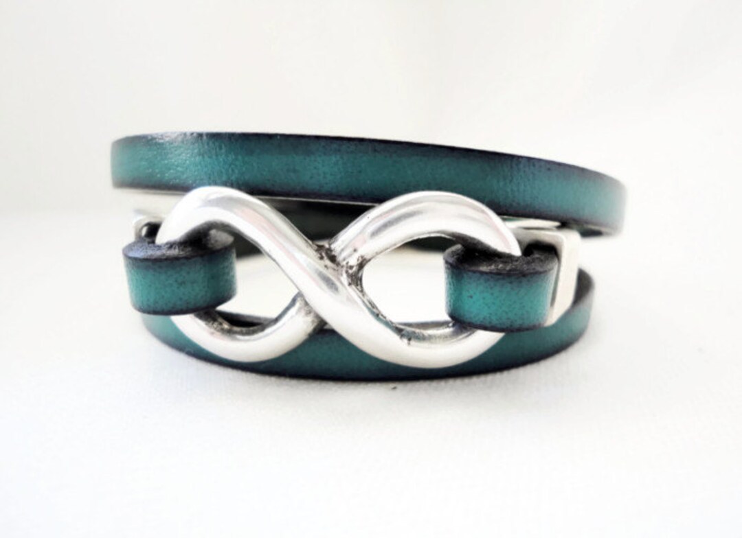 Infinity Leather Bracelet for Men, Triple Wrap, Womens Bracelet ...