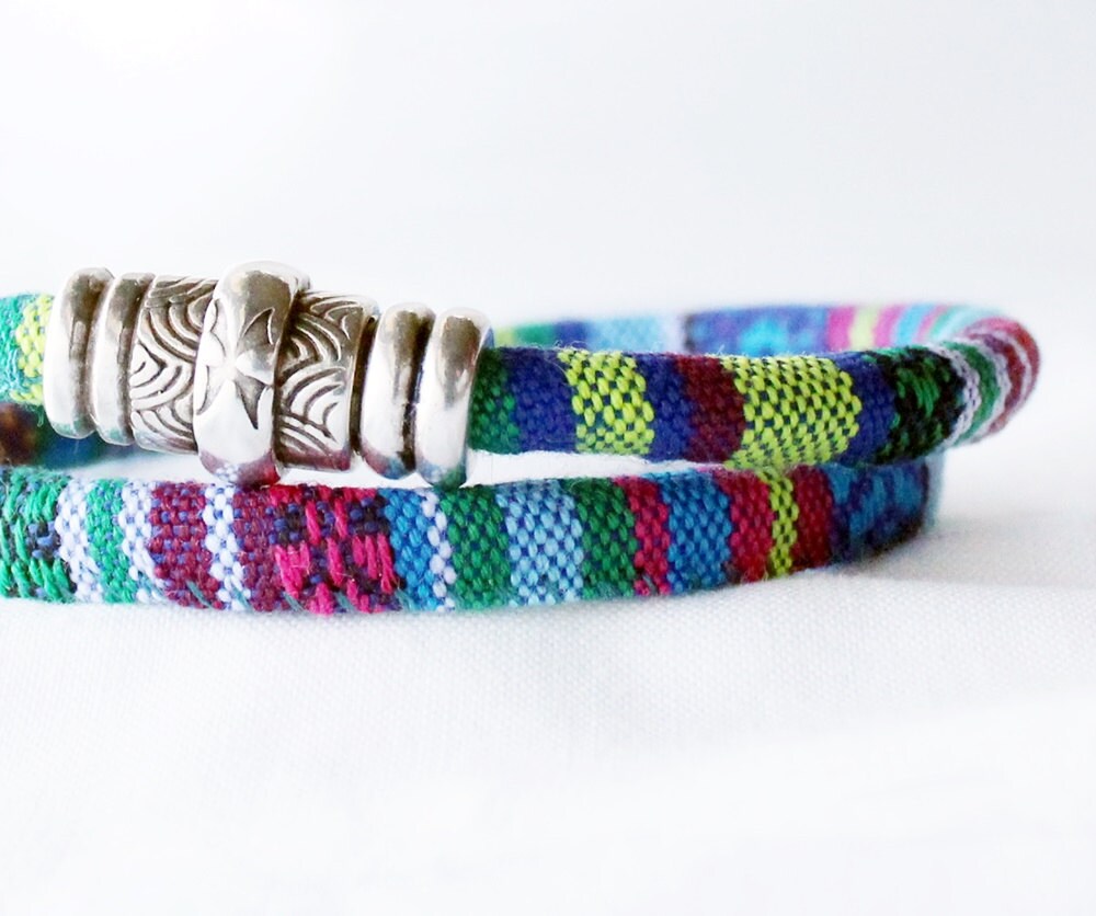 Wrap Rope Bracelet Colorful Fabric Bracelet Ethnic Jewelry - Etsy