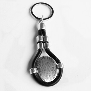 Men Leather Keychain Men Leather Silver Key Chain Key Ring - Etsy
