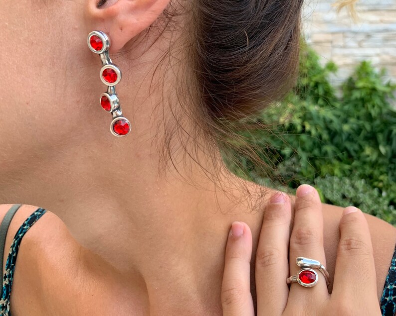 Swarovski Crystal Adjustable Ring for Women Engagement Ring | Etsy