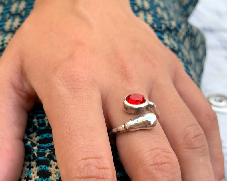 Swarovski Crystal Adjustable Ring for Women Engagement Ring | Etsy