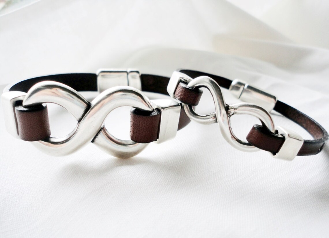 3rd Leather Wedding Anniversary 2x Matching Bracelet Set - Etsy