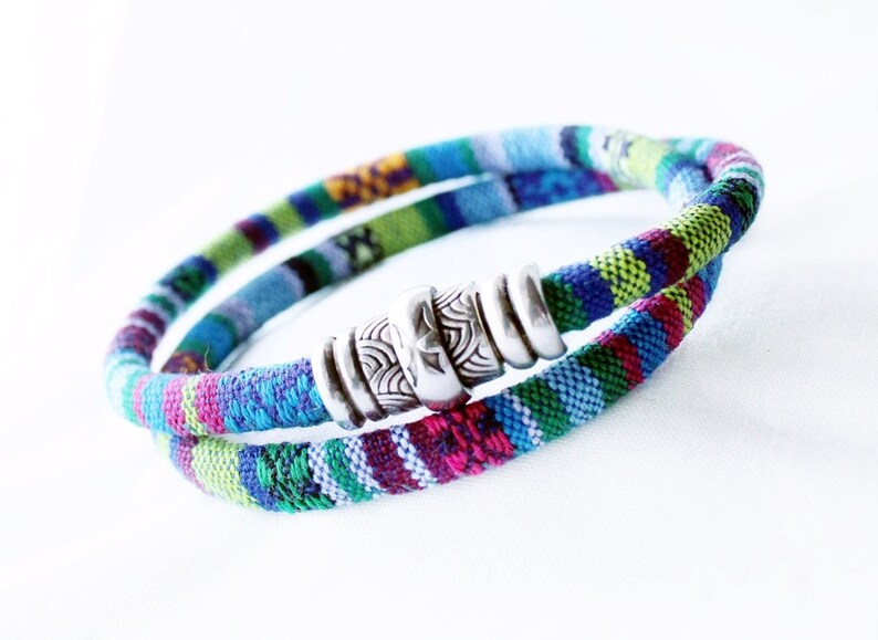 Wrap Rope Bracelet Colorful Fabric Bracelet Ethnic Jewelry - Etsy