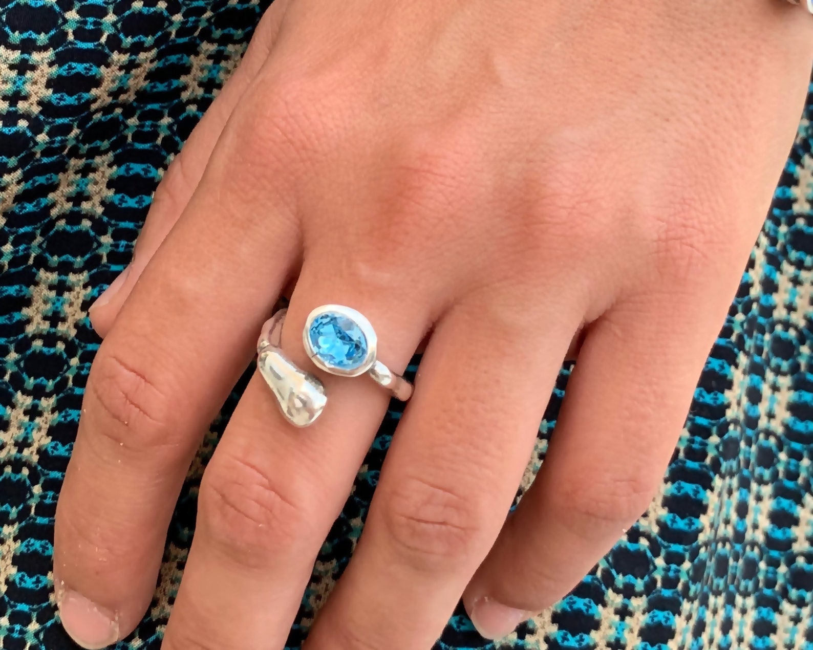 Swarovski Crystal Adjustable Ring for Women Engagement Ring | Etsy