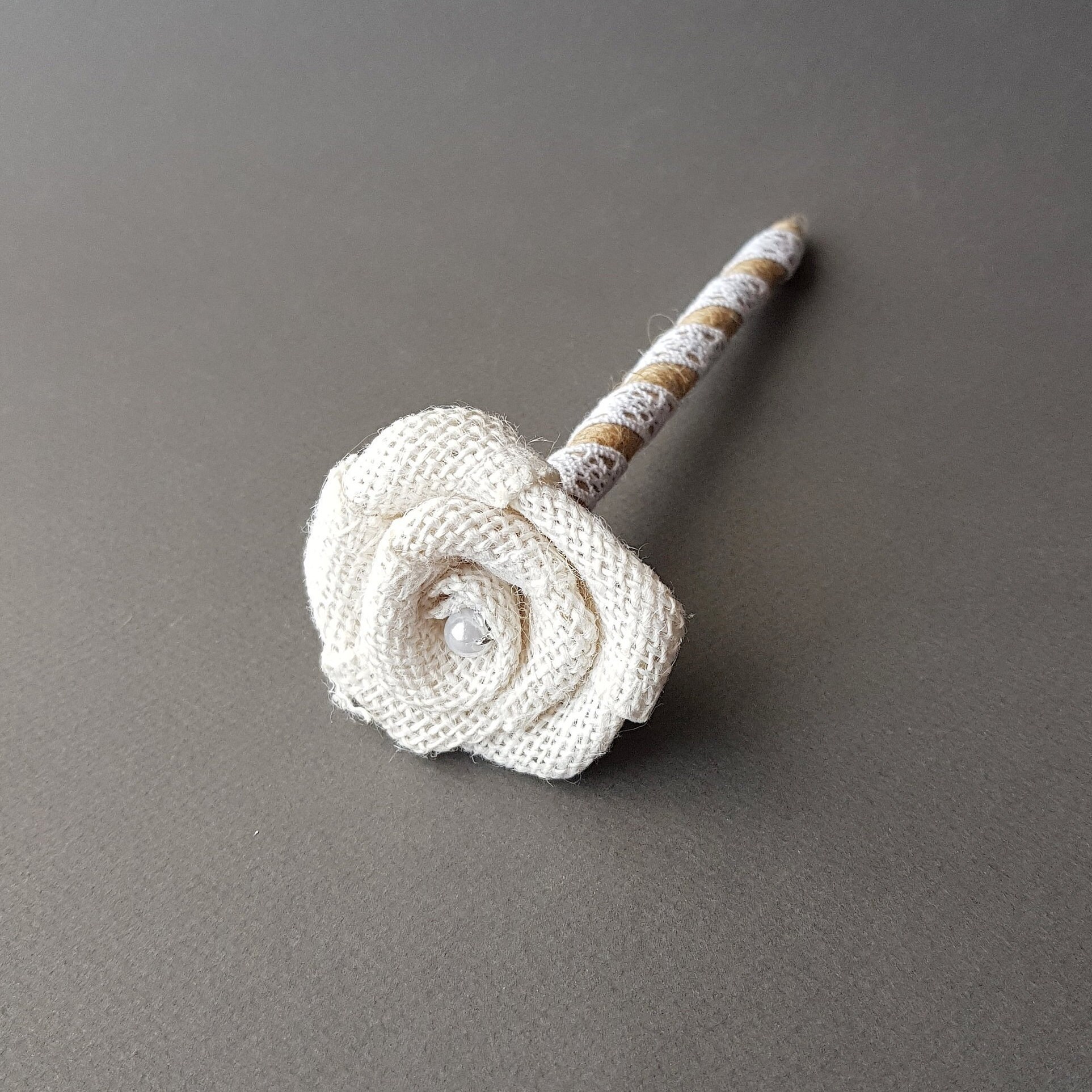 Rustic Wedding Pen Burlap Flower Guest Book Pen Wedding - Etsy